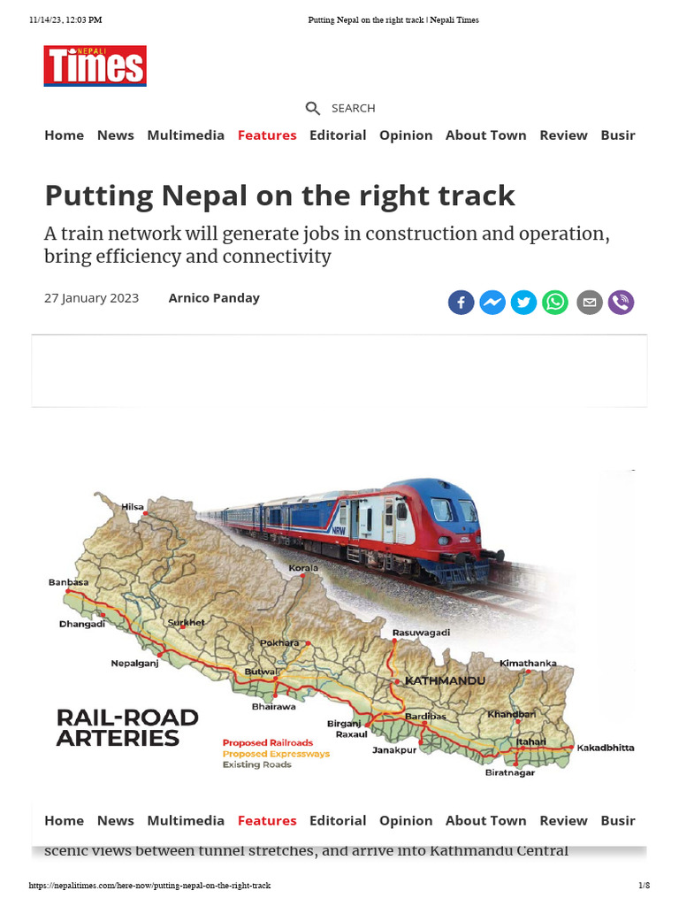 Putting Nepal On The Right Track - Nepali Times | PDF | Nepal | Train
