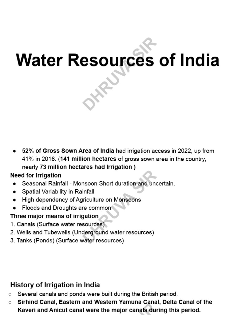 Water Resources - India and Karnataka | PDF | Environmental Technology | Fresh Water