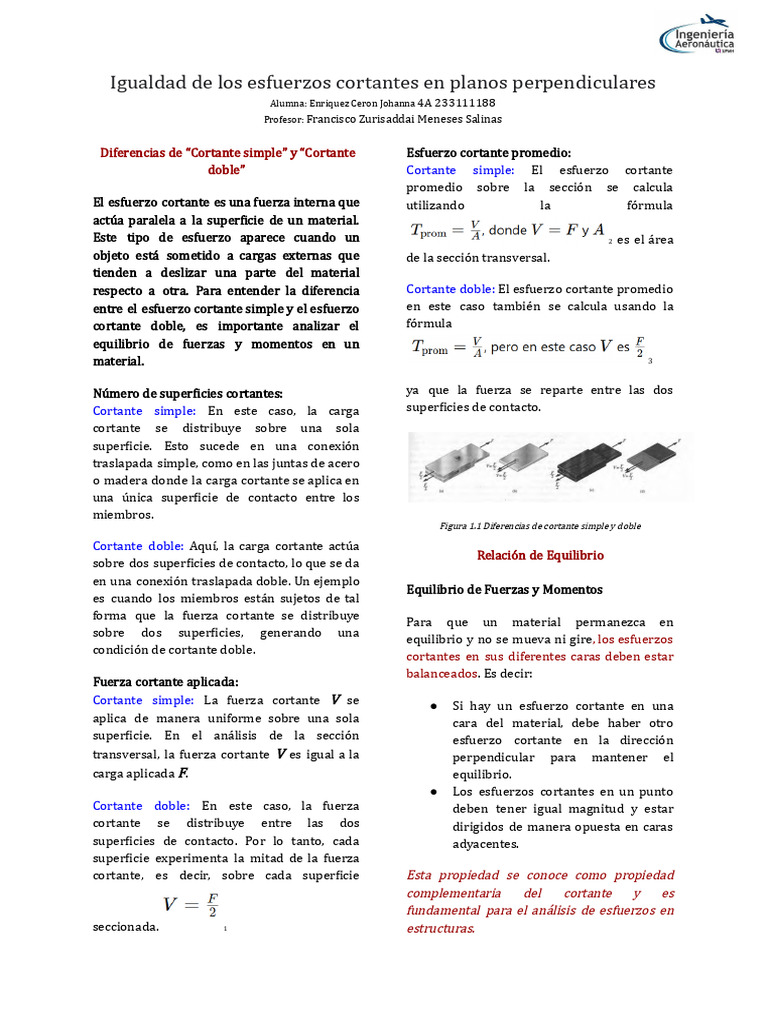 Diferencias de "Cortante Simple" y "Cortante Doble" 233111188 | PDF ...