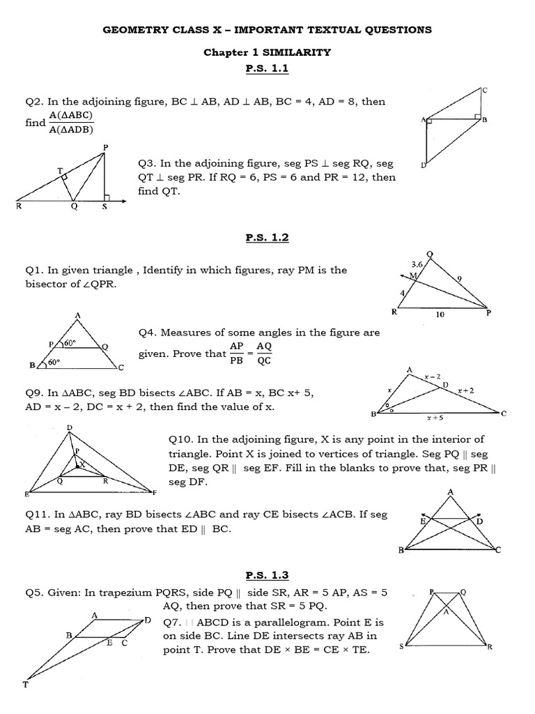 Geometry Important Textbook Questions (All Chapters) I | PDF | Circle ...