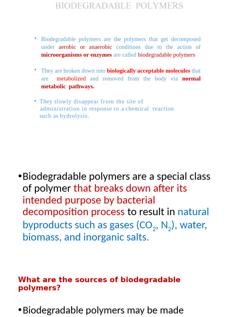 Revised Polymer Biodegradable 19-4-2023 | PDF | Biodegradation | Materials