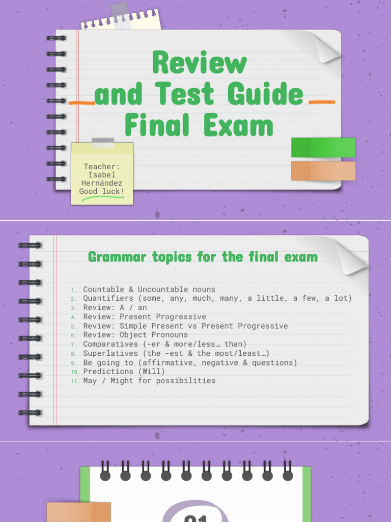 Final Exam Grammar Review Guide | PDF | Noun | Adjective
