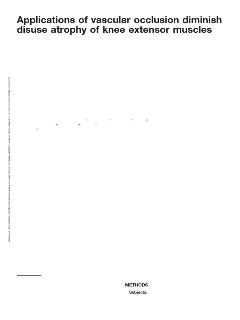 Vascular Occlusion Reduces Atrophy | PDF | Skeletal Muscle | Muscle ...