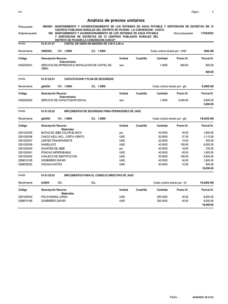 Seagate Crystal Reports - Anali | PDF | Presupuesto | Hidrología