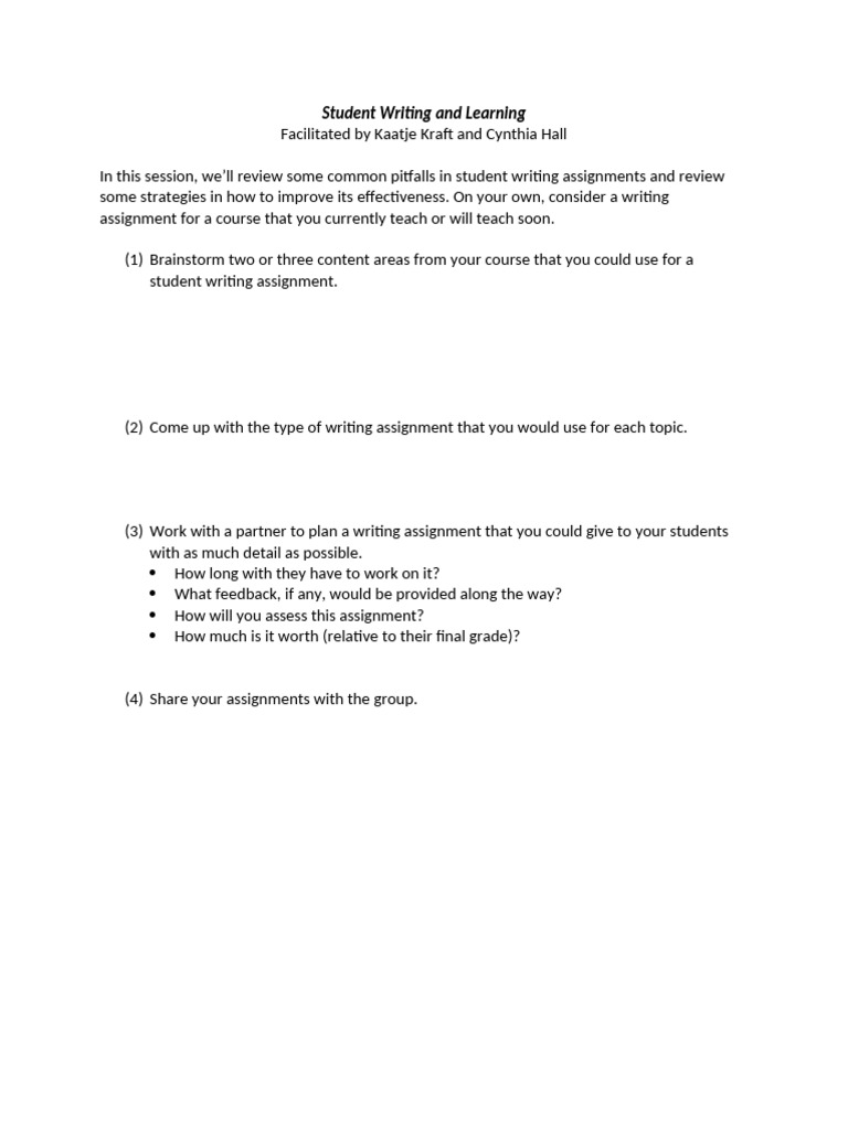 Improve Student Writing Assignments | PDF