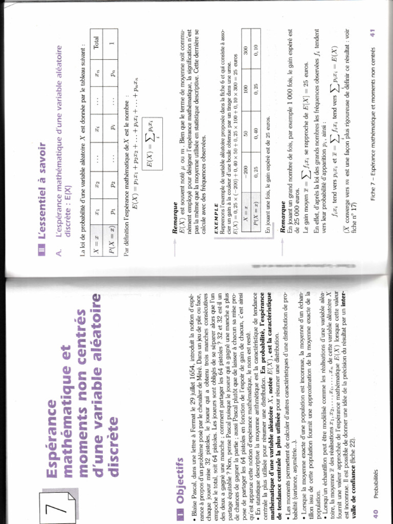 CH 3 Espérance Variance Moments Dune V.A.D | PDF