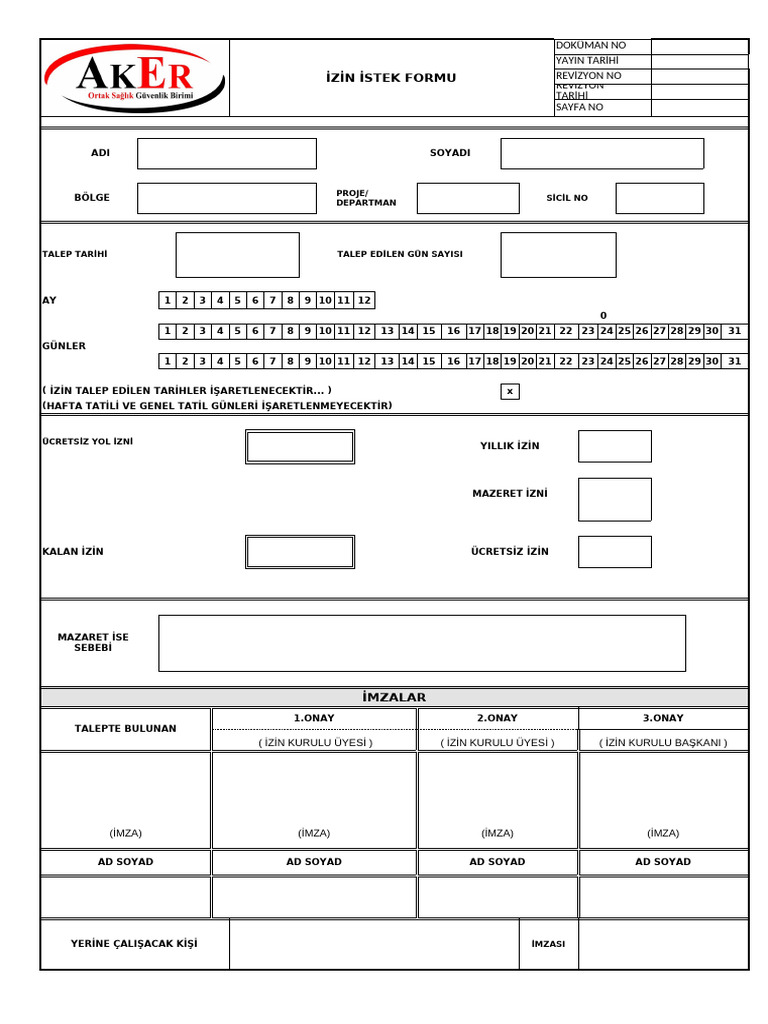 İzi̇n Formu | PDF