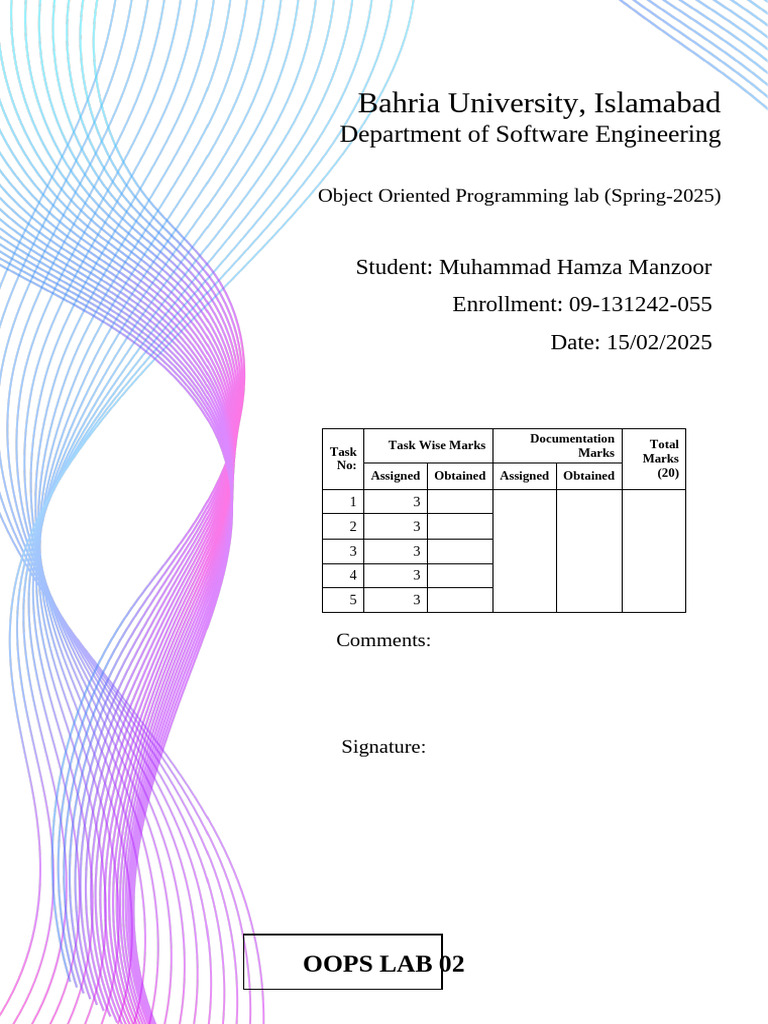 OOPS Lab Journal 02 | PDF
