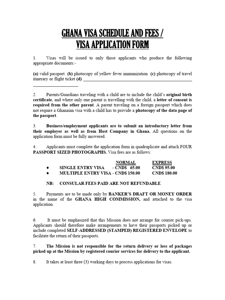 Ghana Visa Application Form PDF | PDF | Travel Visa | Passport