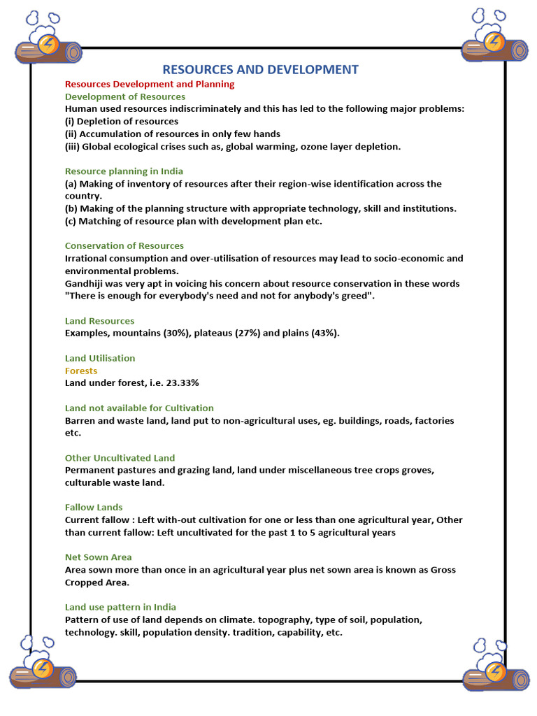 Resources and Development Cheat Sheets | PDF