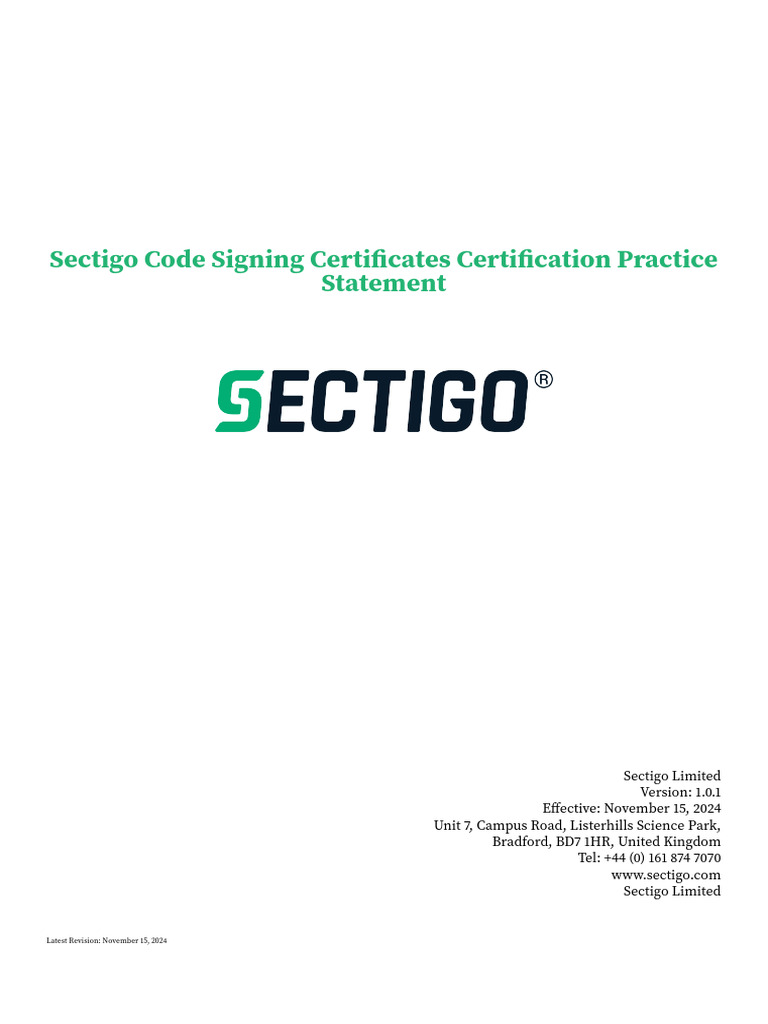 Code Signing Certification Practice Statement 1.0.1 | PDF | Public Key ...