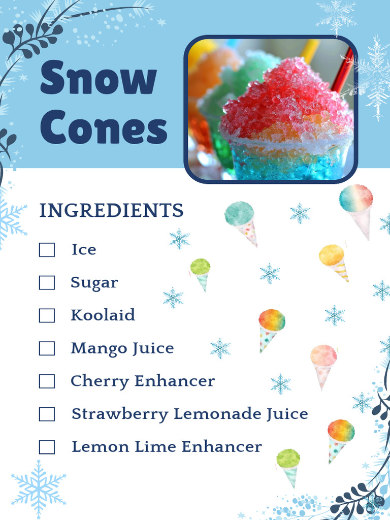 Ingredient List For Snow Cones | PDF