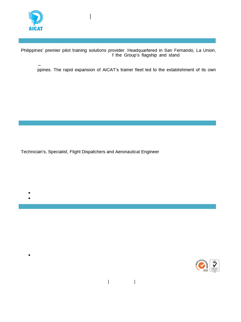 AICAT: Premier Pilot Training Programs | PDF | Aviation | Runway