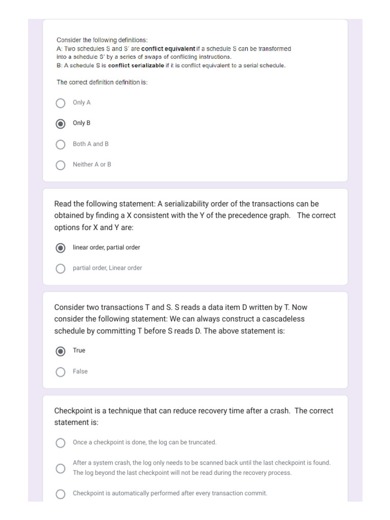 Database Transactions and Schedules Guide | PDF | Computing | Data