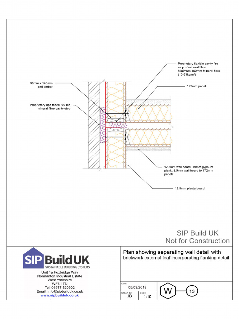 W13 Plan Showing Separating Wall Detail | PDF
