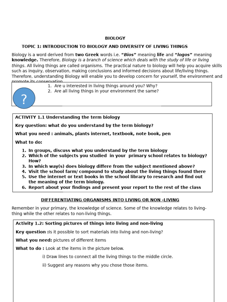 S1 ISAAC COMPILED NOTES newesti | PDF | Life | Biology