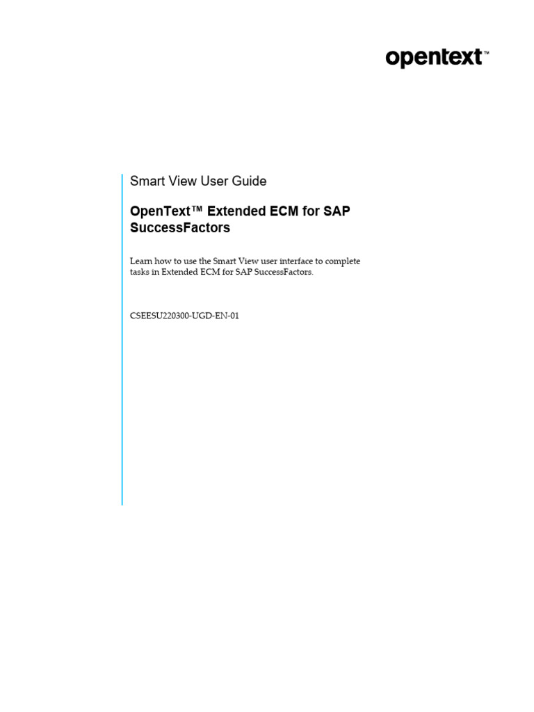OpenText Extended ECM For SAP SuccessFactors CE 22.3 - Smart View User ...