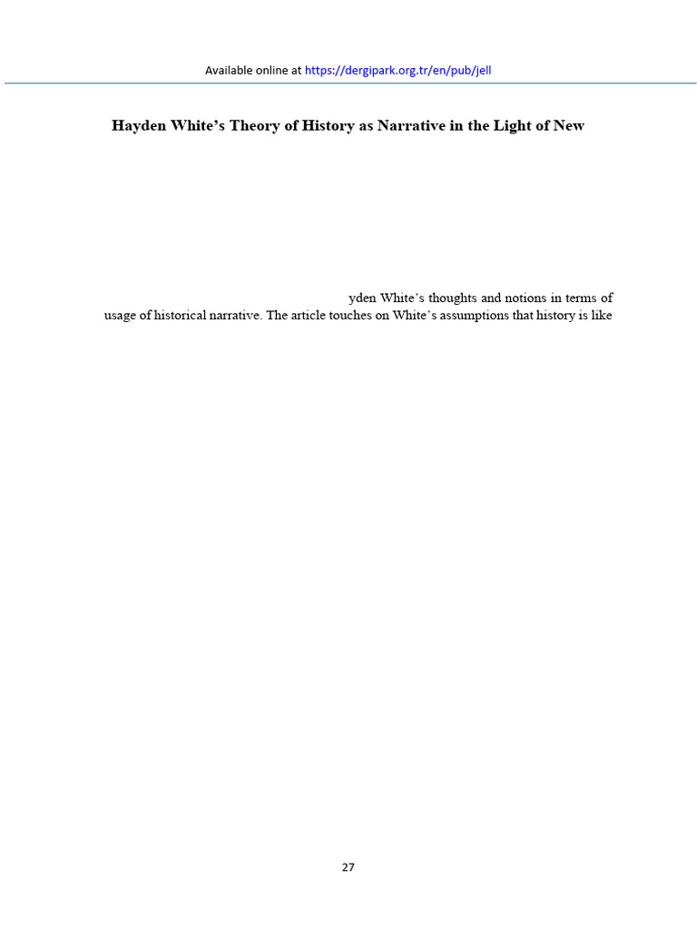 Historiography: White's Narrative Theory | PDF | Narrative | Hypothesis