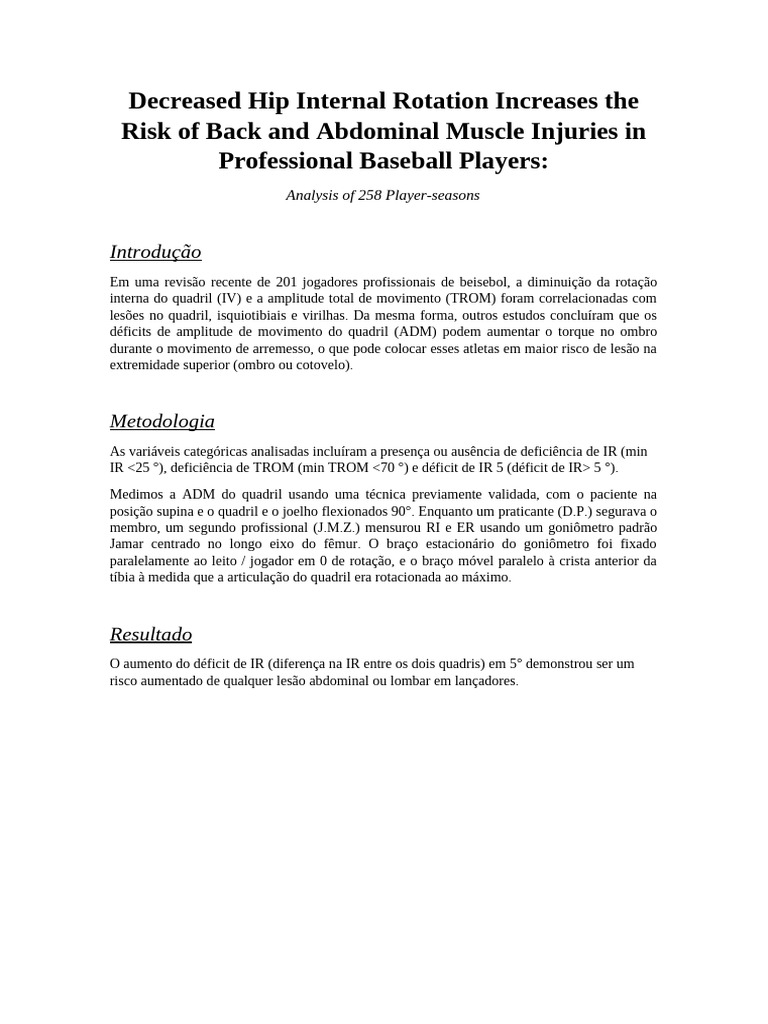 2018 - Decreased Hip Internal Rotation Increases The Risk of Back and ...