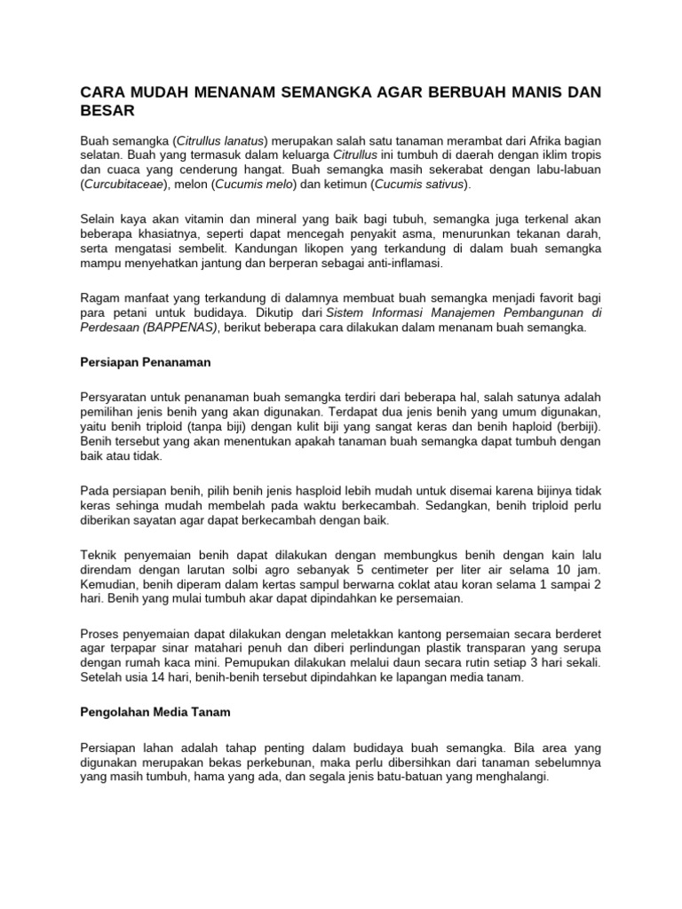 Budidaya Semangka | PDF
