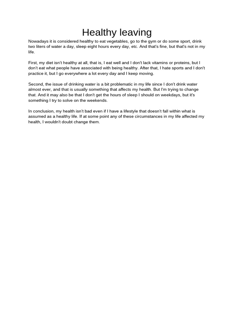 Healthy Leaving | PDF