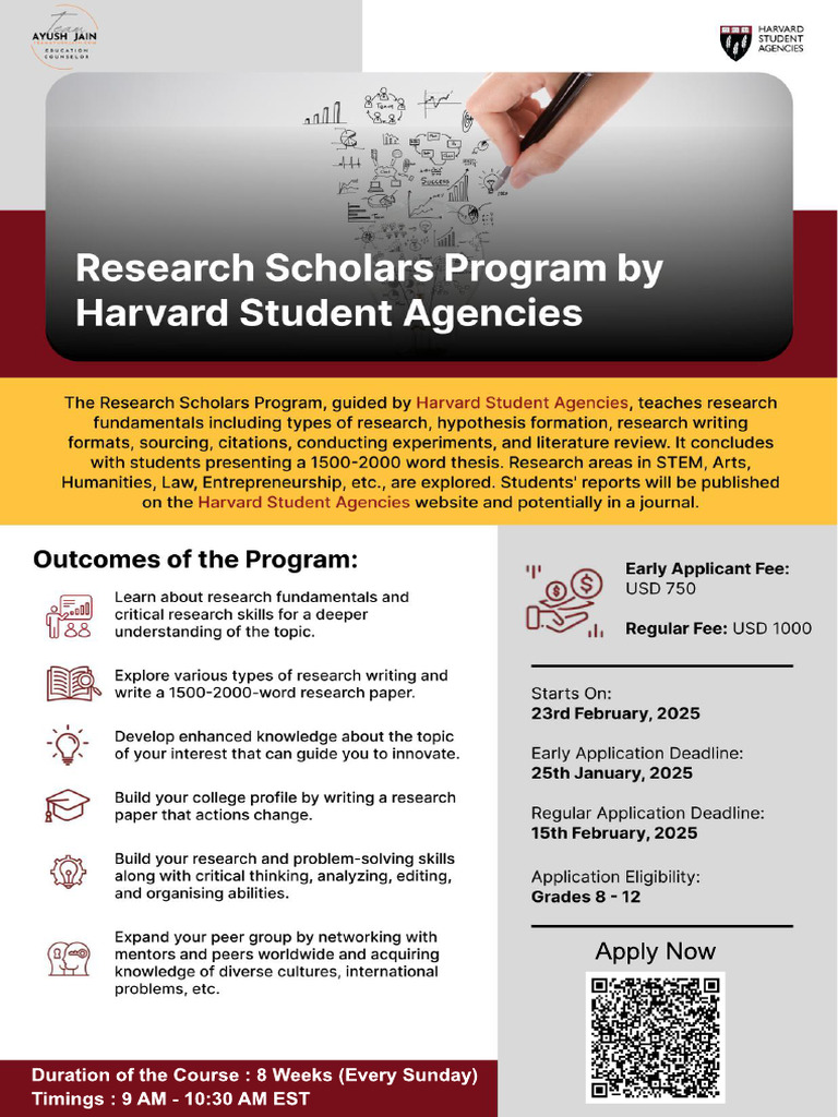 Research Scholars Program by Harvard Student Agencies | PDF
