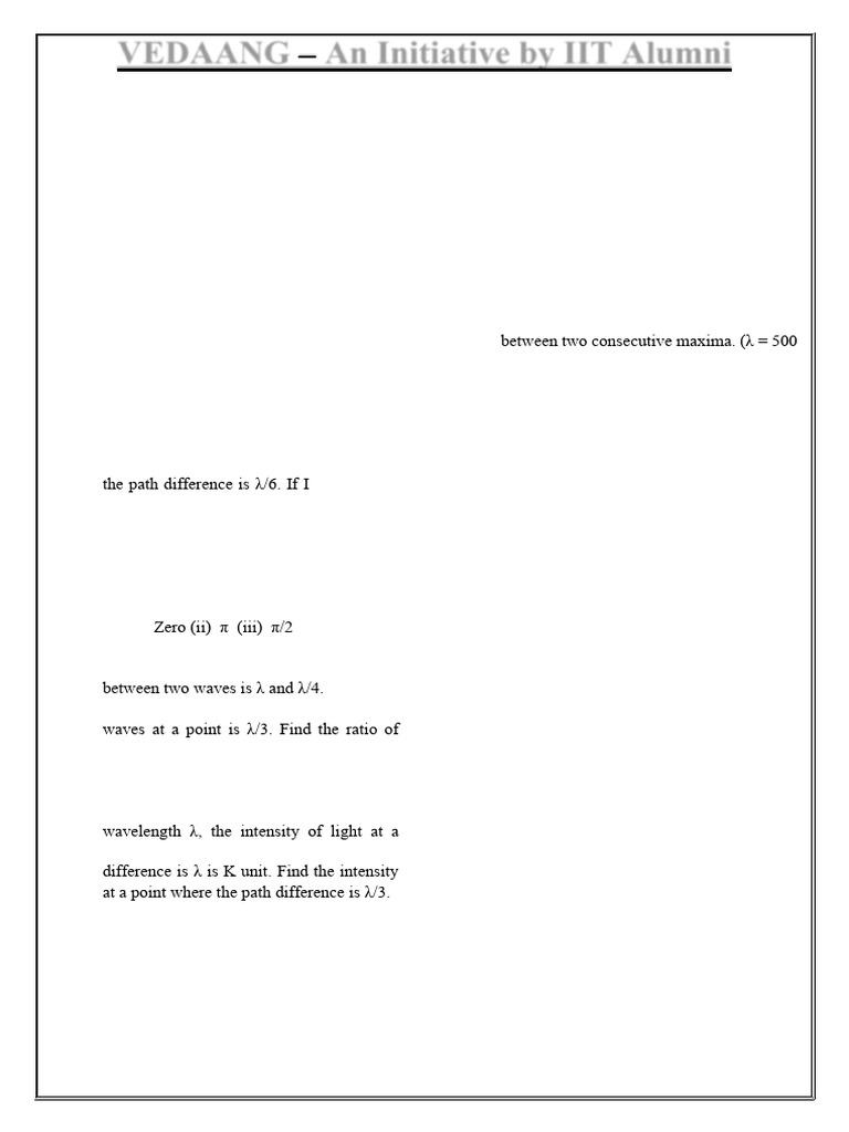 Interference of Light and Ydse | PDF | Wavelength | Applied And Interdisciplinary Physics