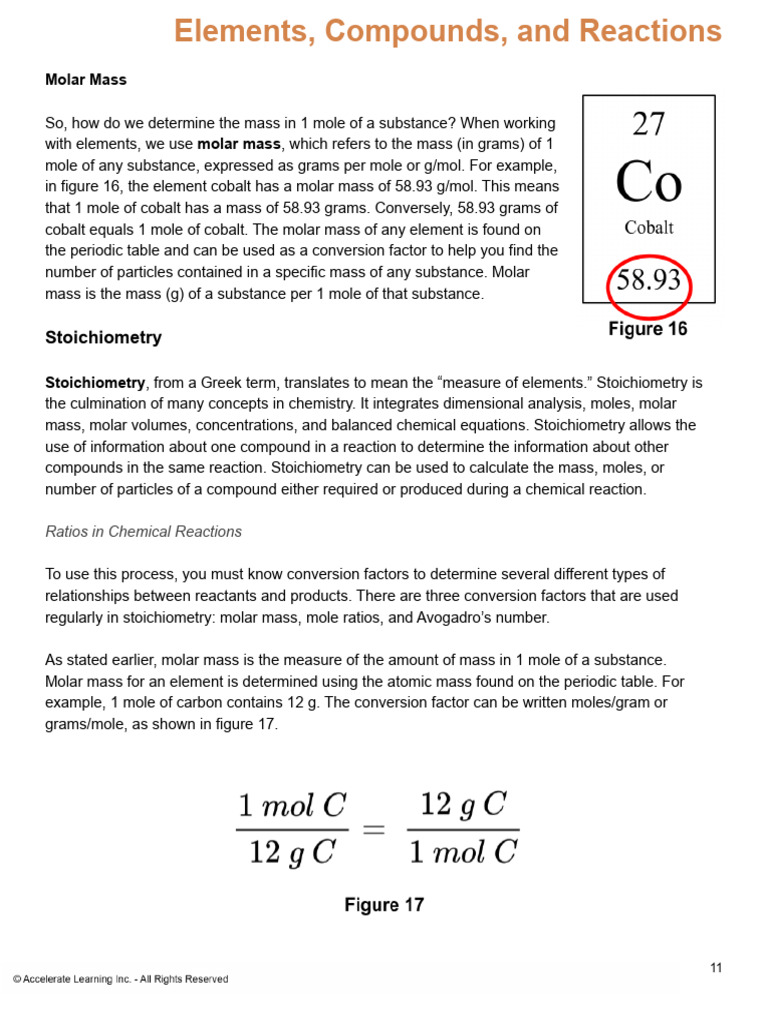 ElementsCompoundsAndReactions STEMscopedia C | PDF | Mole (Unit ...