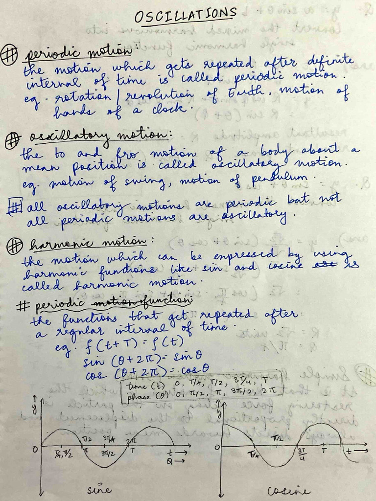 Oscillations Class 11 | PDF