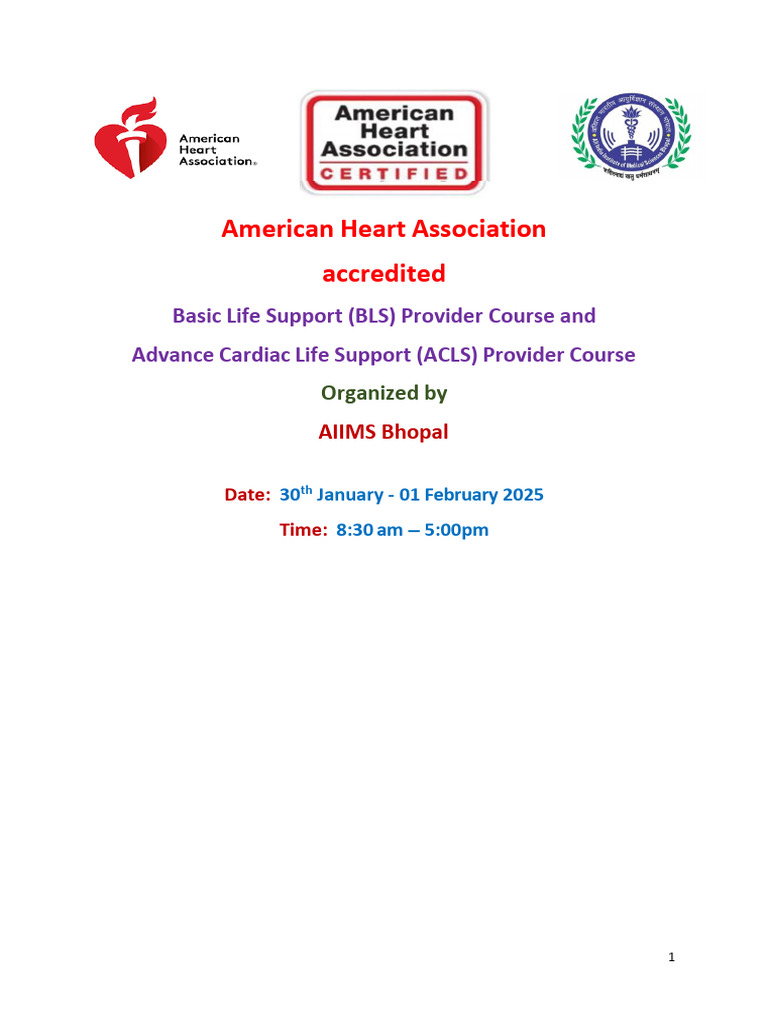 AHA-BLS-ACLS-AIIMS-24-12-2024 | PDF | Cardiopulmonary Resuscitation ...