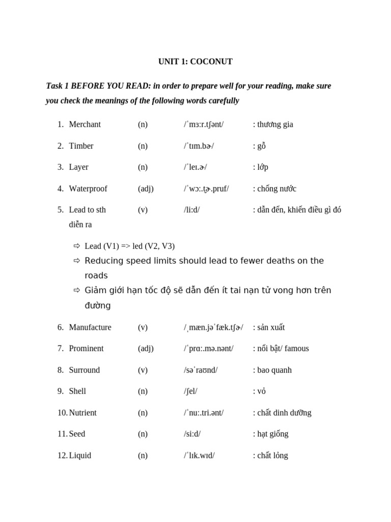 PUnit 1 - Coconut | PDF | Coconut | Seed