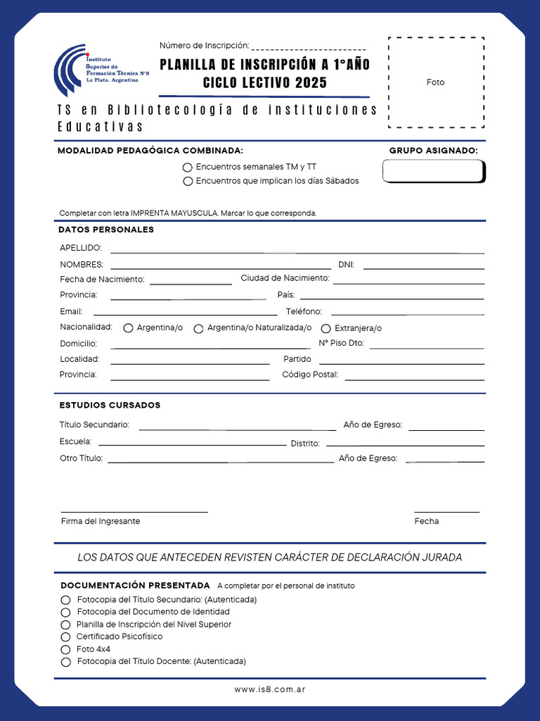 Planilla-Inscripcion-2025-Bie (1) (1) | PDF