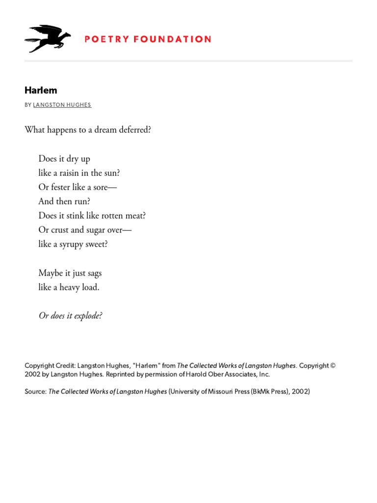 Harlem - The Poetry Foundation | PDF