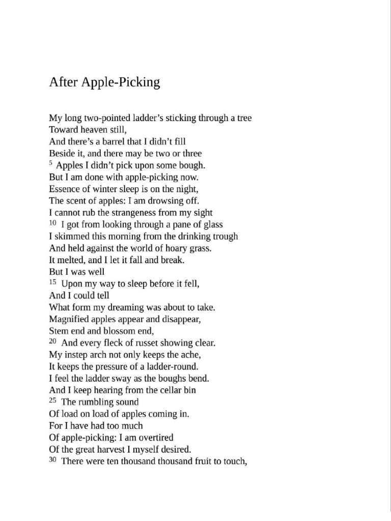 After Apple Picking | PDF