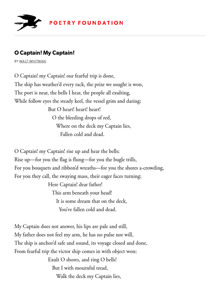 O Captain! My Captain! - The Poetry Foundation | PDF