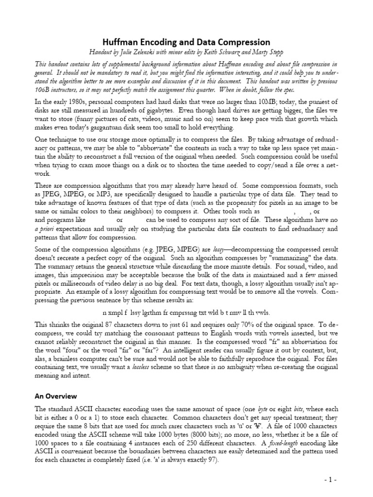 huffman-encoding-supplement | PDF | Code | Data Compression