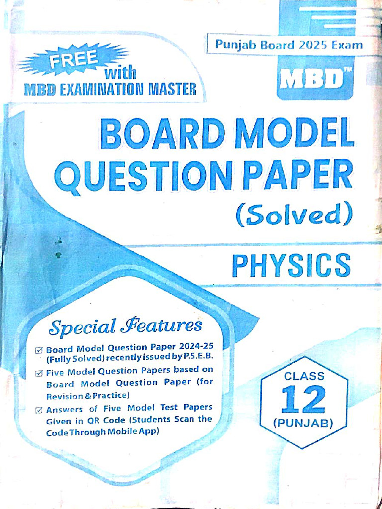 Physics Sample Paper Book 12th Class Free With MED Examination Masters ...