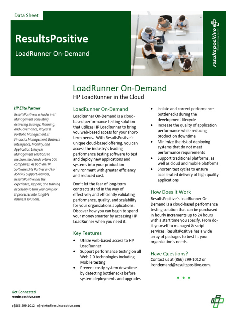 LoadRunner On Demand Data Sheet | PDF | Cloud Computing | Software ...