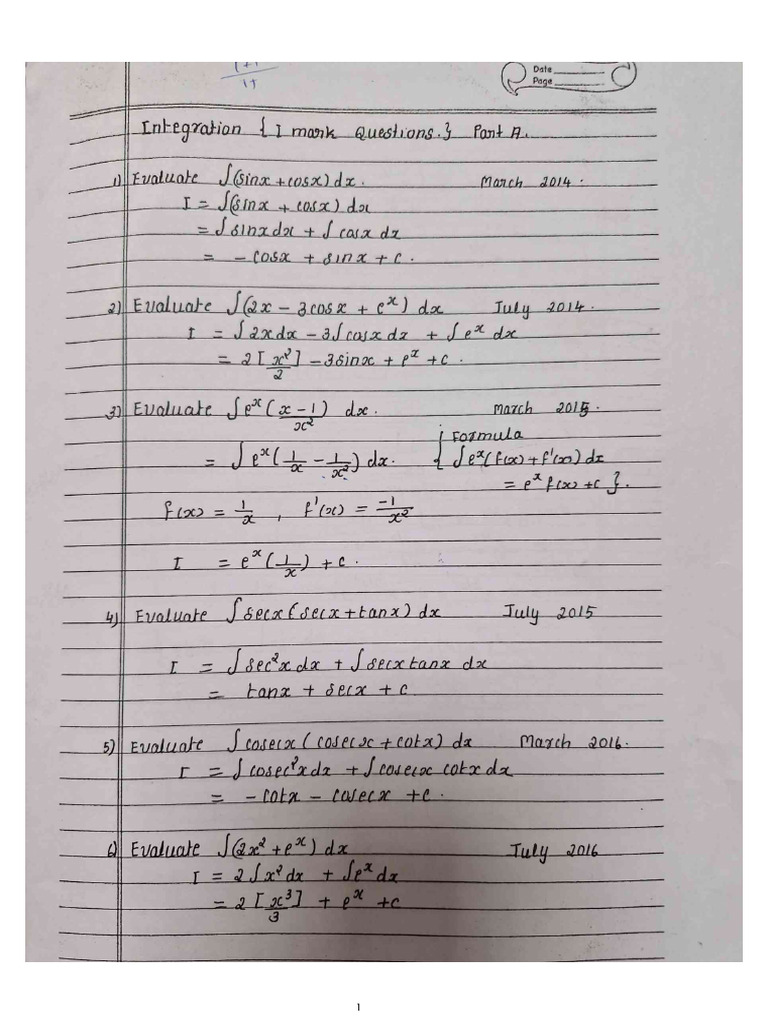 2,3 Mark Integration | PDF