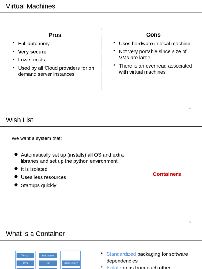 Class-4 Containers and Docker - 1 | PDF | Application Software | Operating System Technology