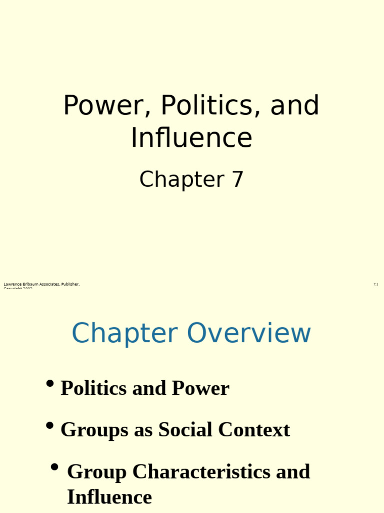 Power, Politics, and Influence | PDF | Conformity | Popular Psychology