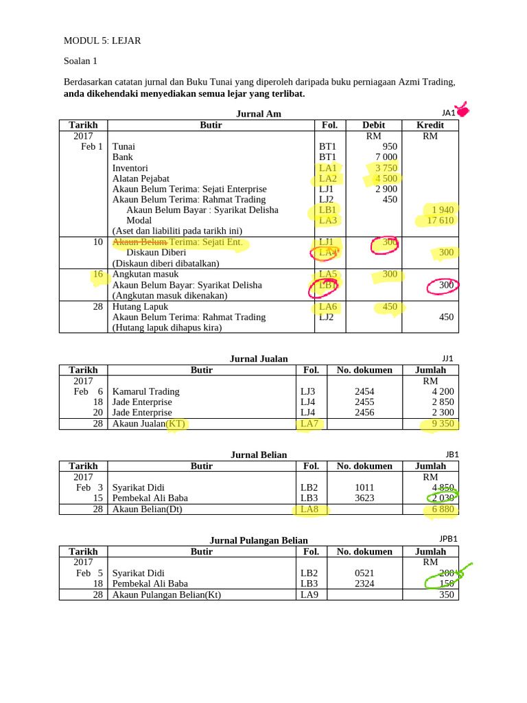 Latihan Modul 5 Lejar | PDF