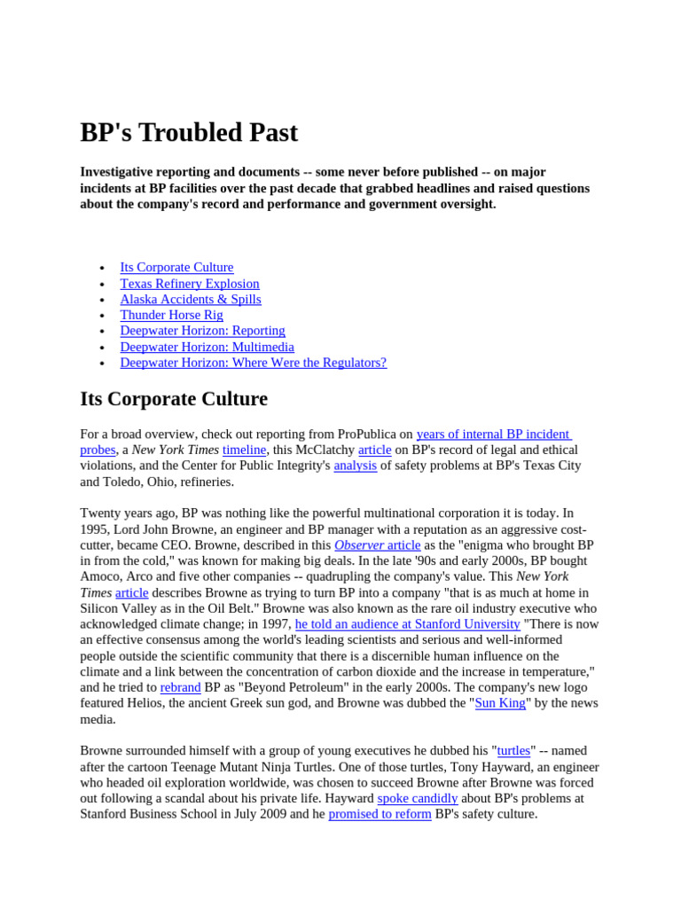 Article 1 | PDF | Bp | Petroleum