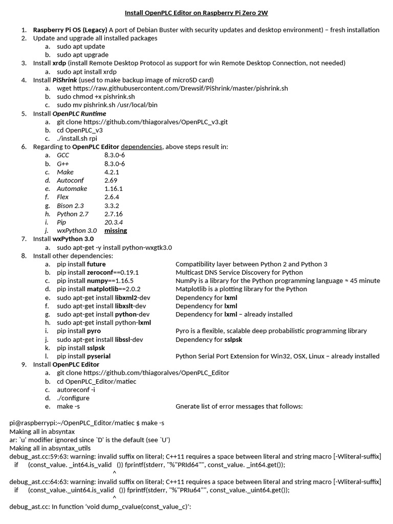 Install Openplc On Raspberry Pi Zero 2w Pdf String Computer Science Computer Science