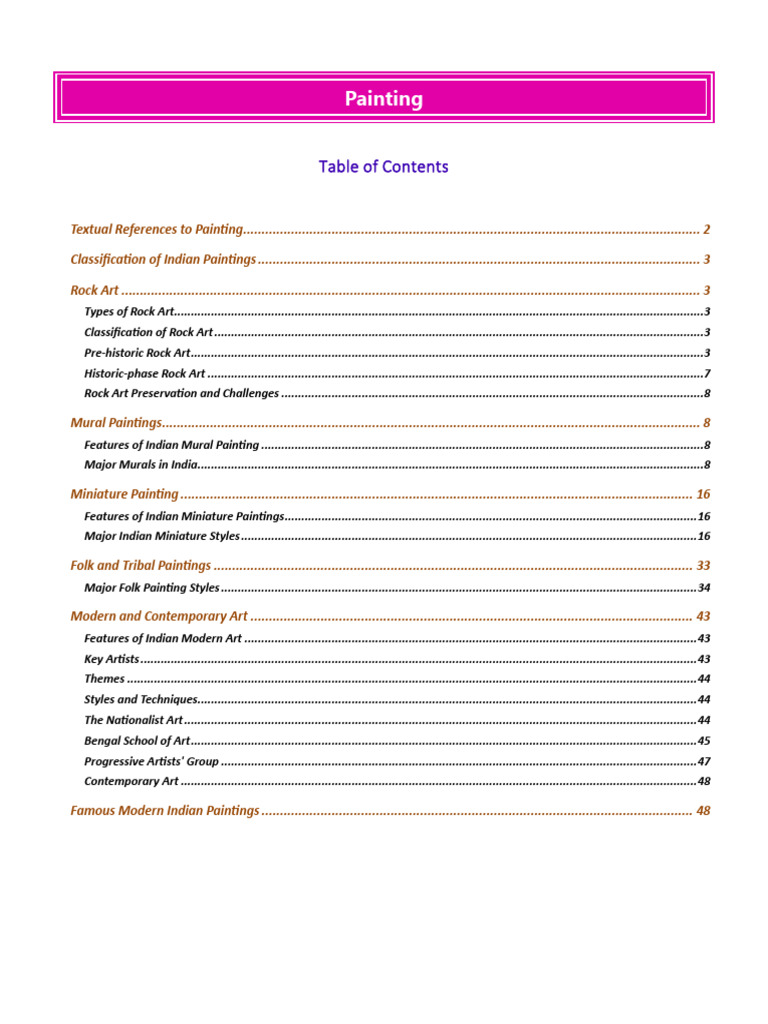 PMF IAS Art Culture 03 Painting | PDF