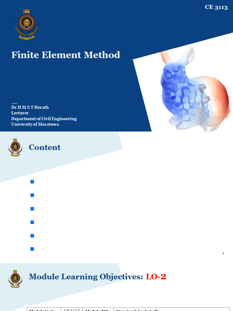 Lecture 01 Finite Element Method Pdf Finite Element Method Numerical Analysis