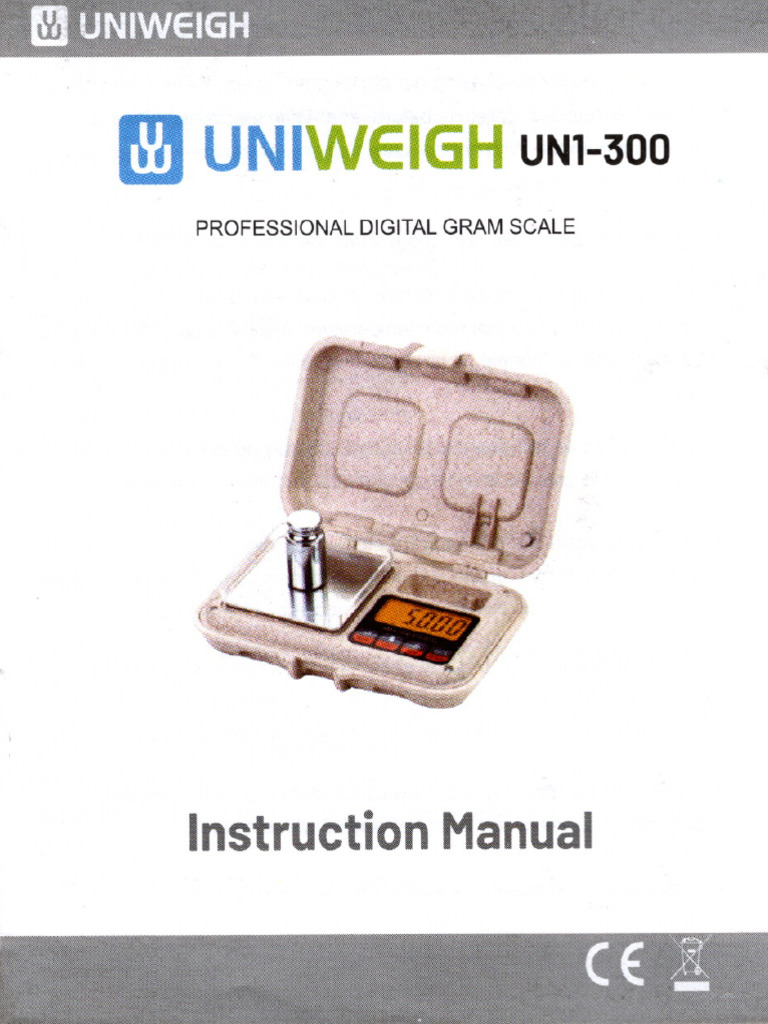 UNIWEIGH UN1-300 Instruction Manual | PDF | Weight