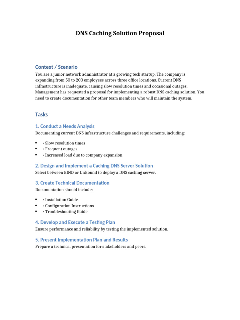 DNS_Caching_Solution_Proposal_Updated | PDF | Domain Name System | Computer Science