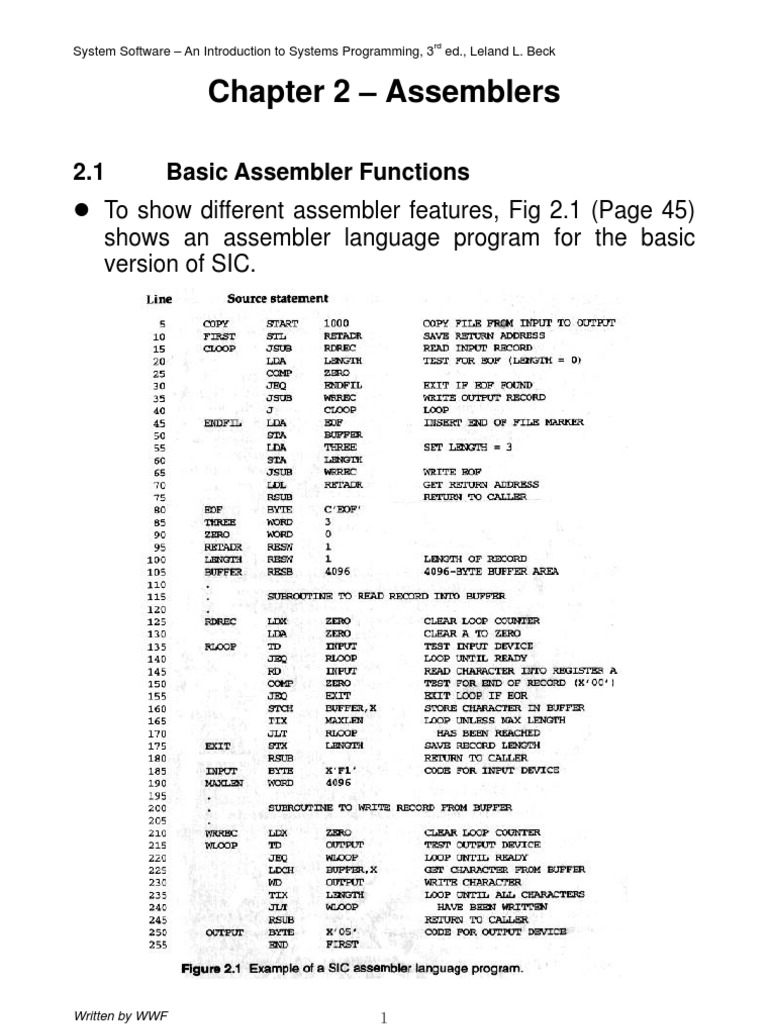 Chapter 2-Assemblers (New) | PDF | Assembly Language | Instruction Set