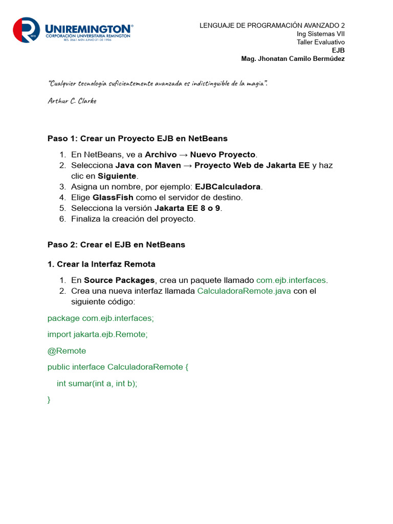 Lenguajes EJB | PDF | Java (lenguaje de programación) | Frijoles Netos